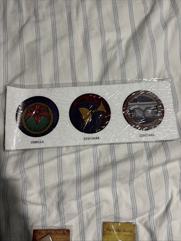 Assortment Of Elder Scrolls Loot crate Items, Pins, Stickers, And books ...