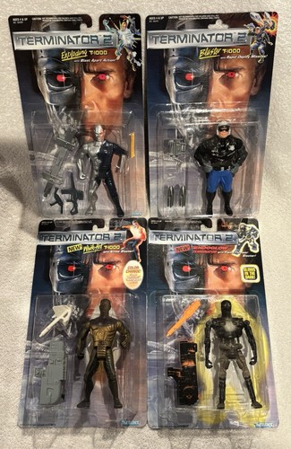 1991 Terminator 2 lot of 4 MOC figures w/ GLOW & Color Change T-1000’s ...