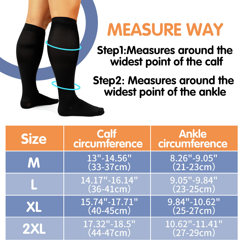 Compression Socks 34-46mmhg Calf Support Knee High Stocking Varicose ...
