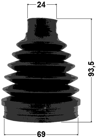 Boot Inner Cv Joint Kit Pvc 69X93.5X24 Fits Ford 1565594, 36000930 ...