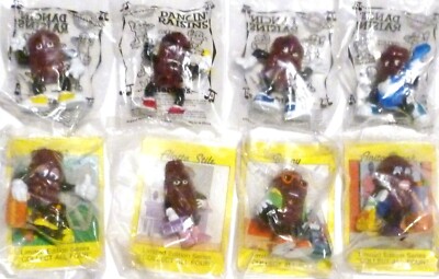 California Raisins, Set of Eight, Collectible, 2 1/4" Tall, PVC, NEW IN ...