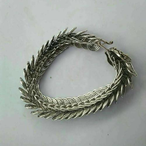 Old national style Tibet Silver Carve dragon head chain Bracelet China ...