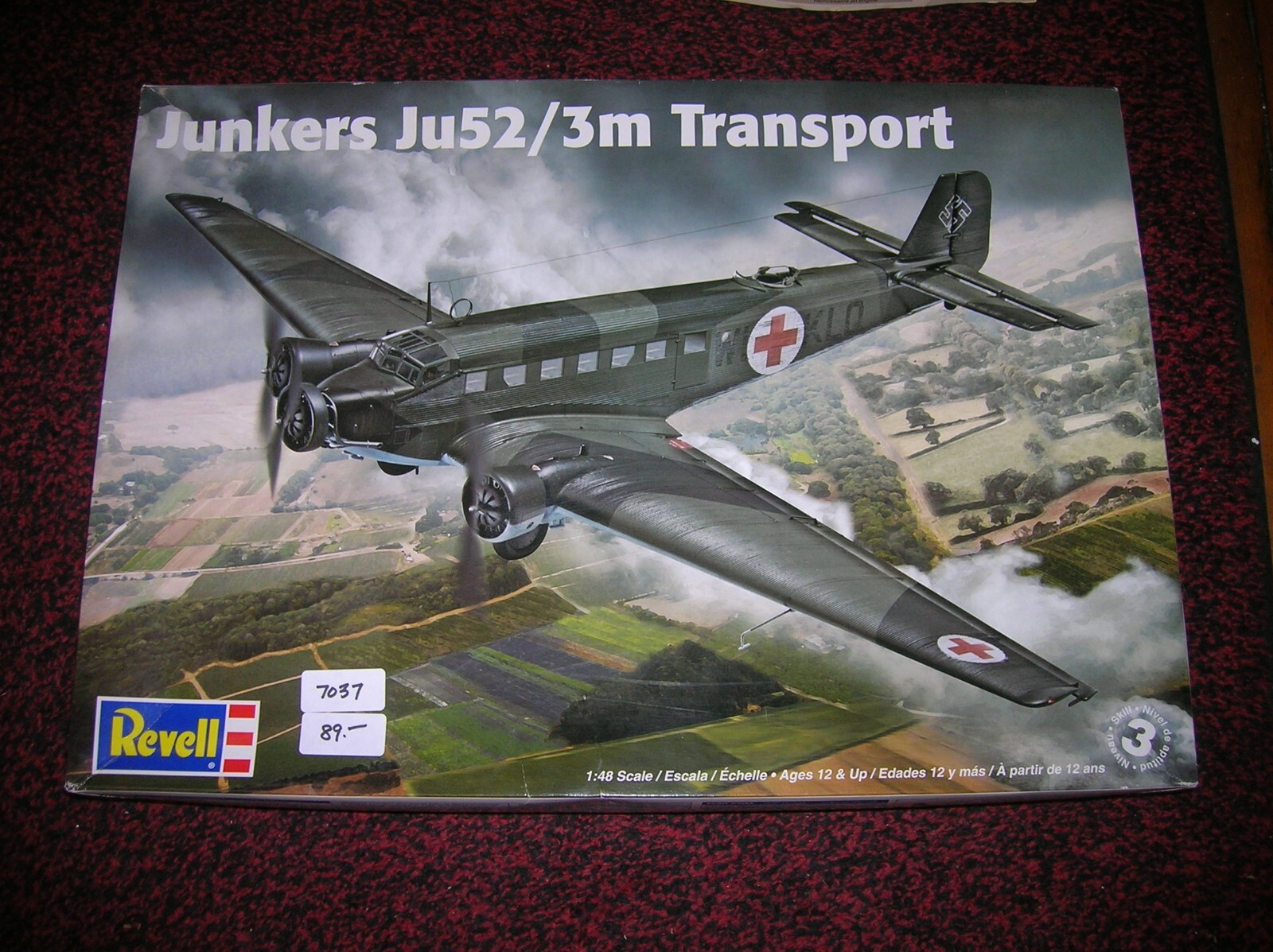 REVELL 5624 " GERMAN JU52/3M TRANSPORT NEW OLD STOCK " 1/48 KIT ,LOT ...