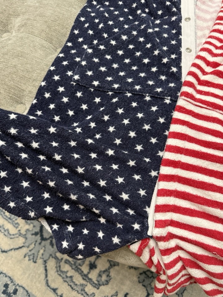 CHUBBIES Men USA Flag terry cloth Shorts bodysuit/one piece Romper Red ...