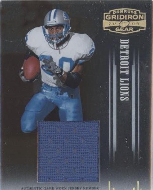 2005 Donruss Gridiron Gear - Barry Sanders #10 Jersey Number /50 (MEM ...