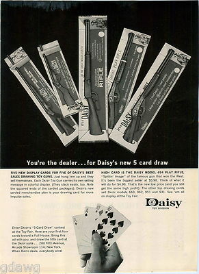 1963 ADVERT Daisy Toy Guns Rifles 5 New Designs On Store Display Cards ...