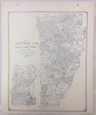 Antique General Land Office Map Newton County Texas Showing Plats ++ | eBay