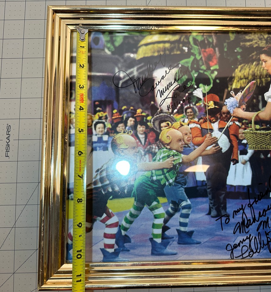 Wizard of Oz COA Framed Photo Signed By Munchkins Mickey Carroll ...