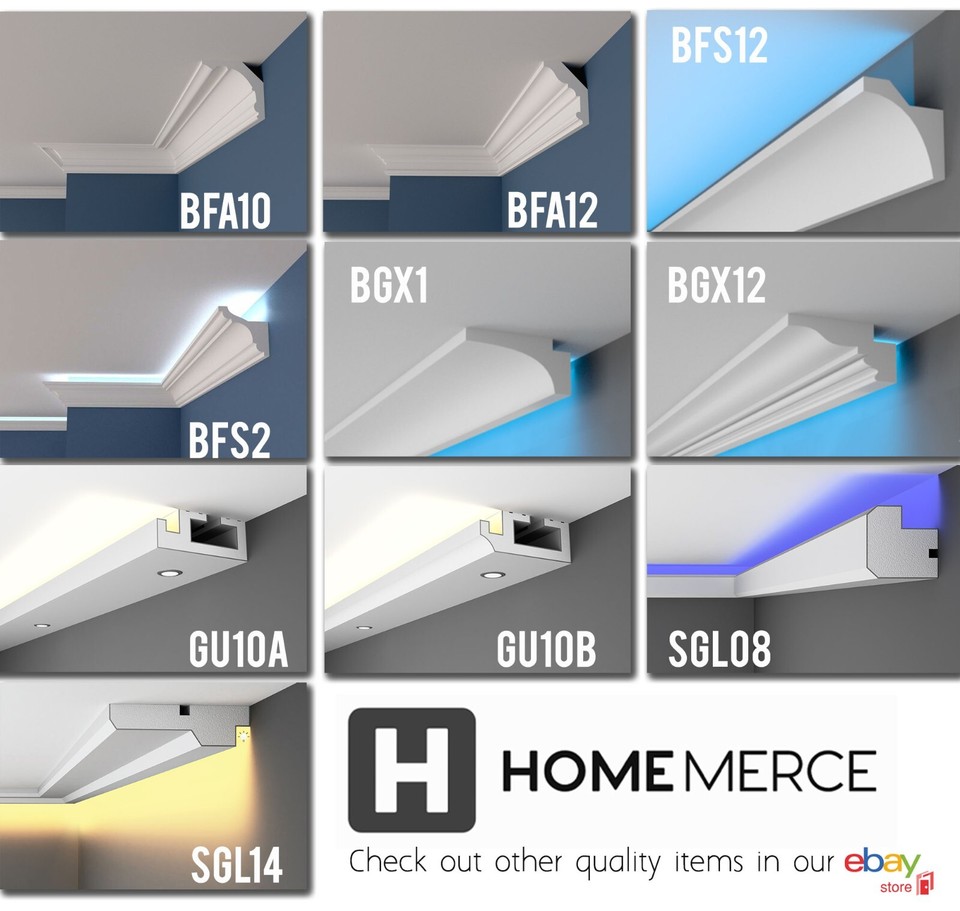 CURTAIN RAIL COVER COVING PLASTER COATED Ceiling *PREMIUM* Cornice FK ...