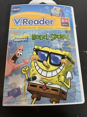 VTech Vreader Learning Games Spongebob Squarepants Model Sponge Age 5-7 ...