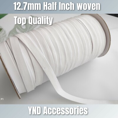 10metres 12.7mm half inch WHITE Elastic Band woven TOP quality | eBay UK