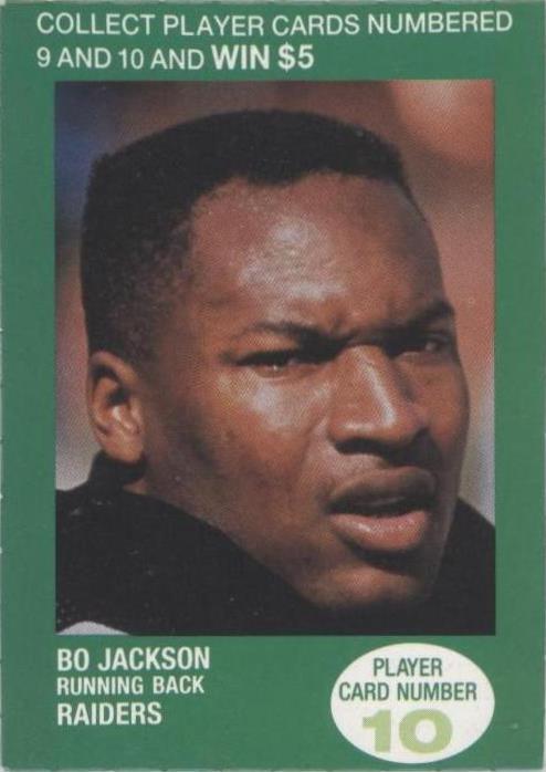 1990 BP NFL Players Match 2 Trading Card Game Bo Jackson #10 for sale ...