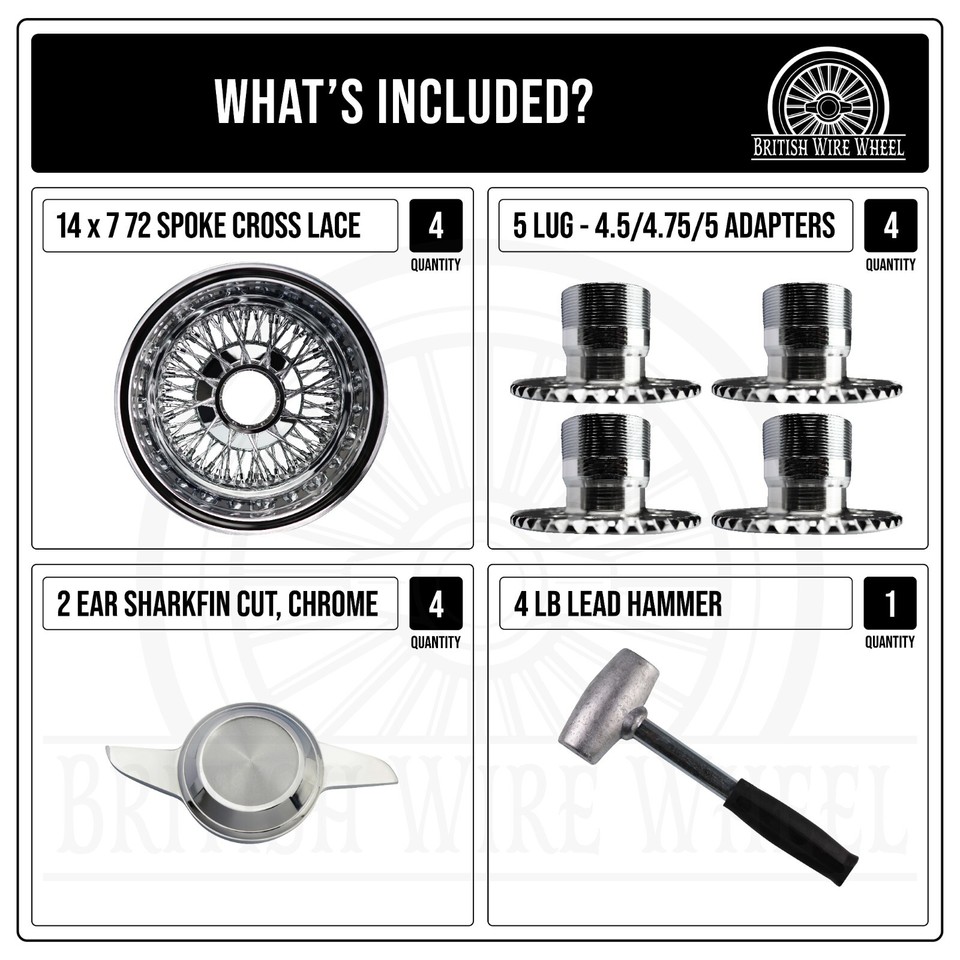 14x7 Reverse 72 Spoke Cross Lace Lowrider Wire Wheels, 2 Bar Cut Caps ...