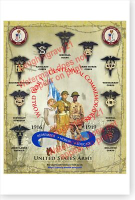 US Army Medical Department AMEDD WWI Centennial Commemoration Poster | eBay