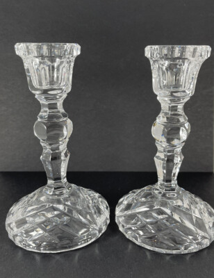 Goebel Crystal Glass Candlestick Candle Holder Pair | eBay