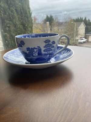 Spode Blue Room Collection Jumbo Cup & Saucer Set ‘Tower’ England ...