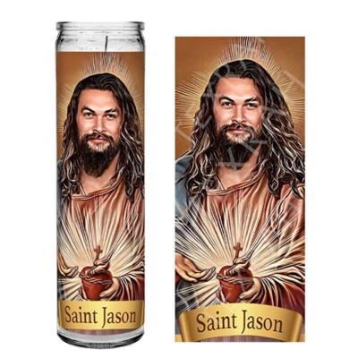 Saint Jason Momoa Parody Devotional Prayer Saint Candle - 8 inches ...