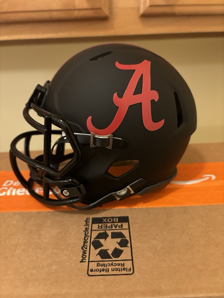 Alabama Crimson Tide Mini Football Helmet Custom Eclipse Matte Black ...