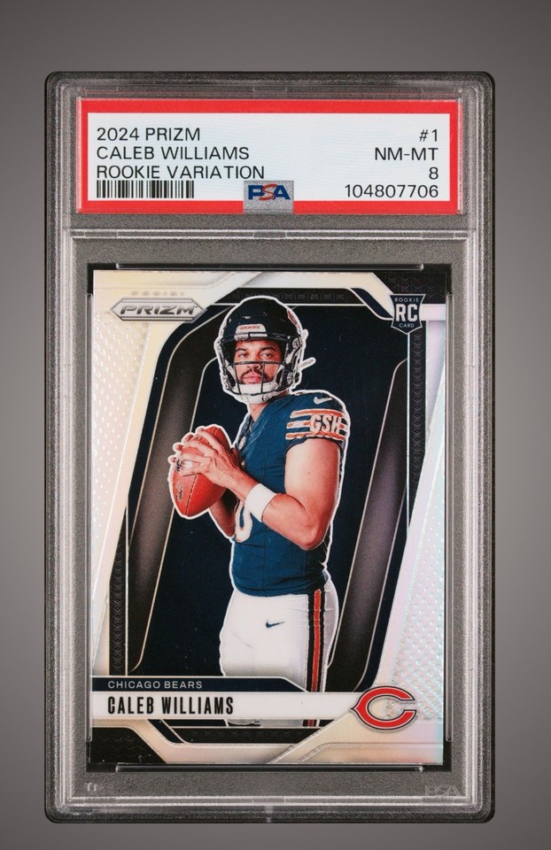 Caleb Williams 2024 Panini Prizm Silver Rookie Variation RC Chicago ...