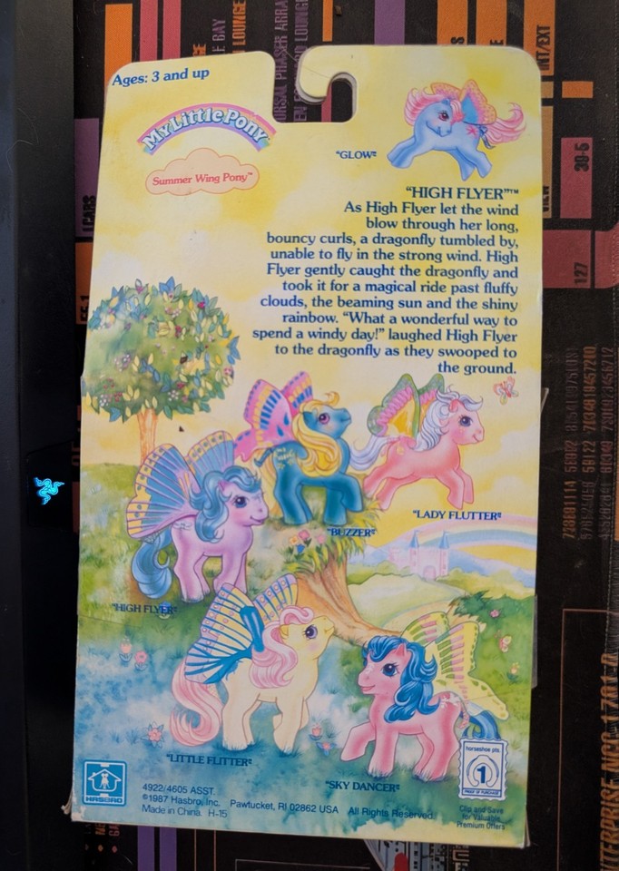 1987 My Little Pony "High Flyer" Summer Wing Pony- Vintage New In Box ...