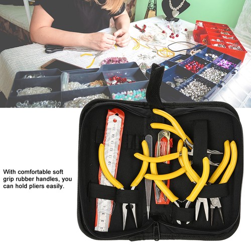 9pcs Jewellery Making Tools Beading Pliers Round Flat Wire Side Cutters ...