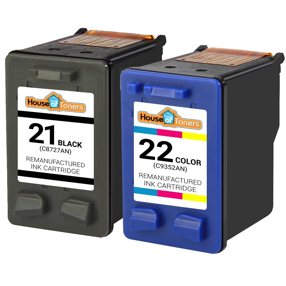 2PK Fits HP 21 Black HP 22 Color Ink Cartridge F2240 F2288 F4135 F4150 ...
