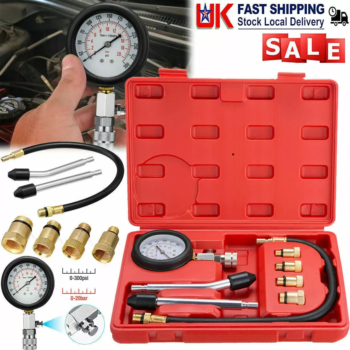 Petrol Engine Cylinder Pressure Tester for Car Compression Test Gauge ...