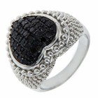 Solid Sterling Silver Black Diamond HEART Ring»R215 | eBay