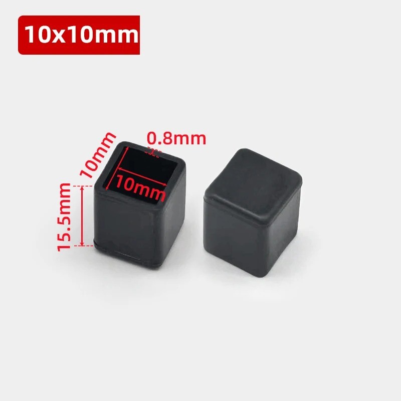 Square Chair Leg Caps Anti-Slip Rubber Chair Tips Table Chair Floor ...