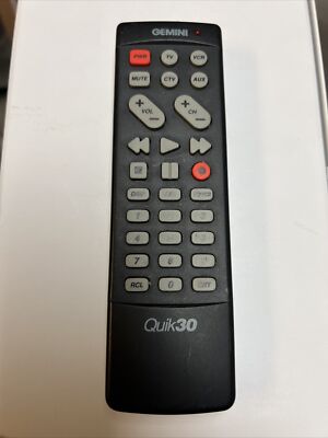 Vtg Gemini Quik40 Universal Remote Control Quik 30/40 Tv/Vcr/Cable/Aux ...