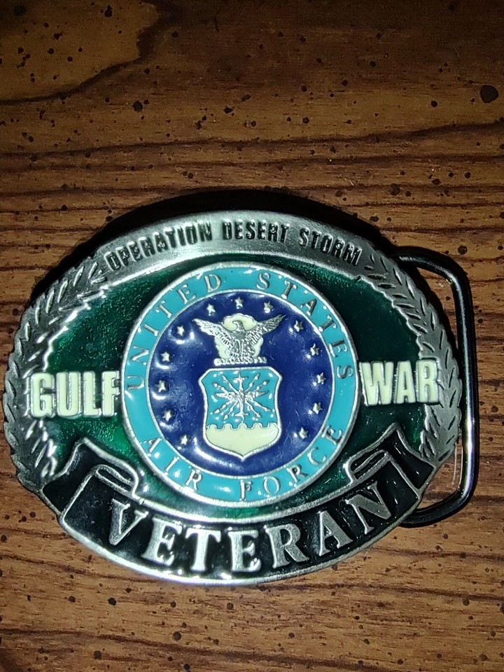 UNITED STATES AIR FORCE BELT BUCKLE GULF WAR VETERAN OPERATION DESERT ...