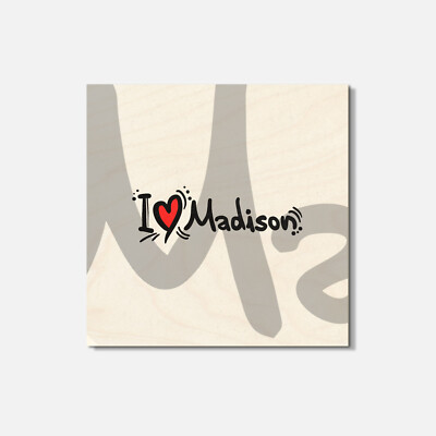 I Love Madison Travel Slogan 4'' X 4'' Square Wooden Coaster | eBay