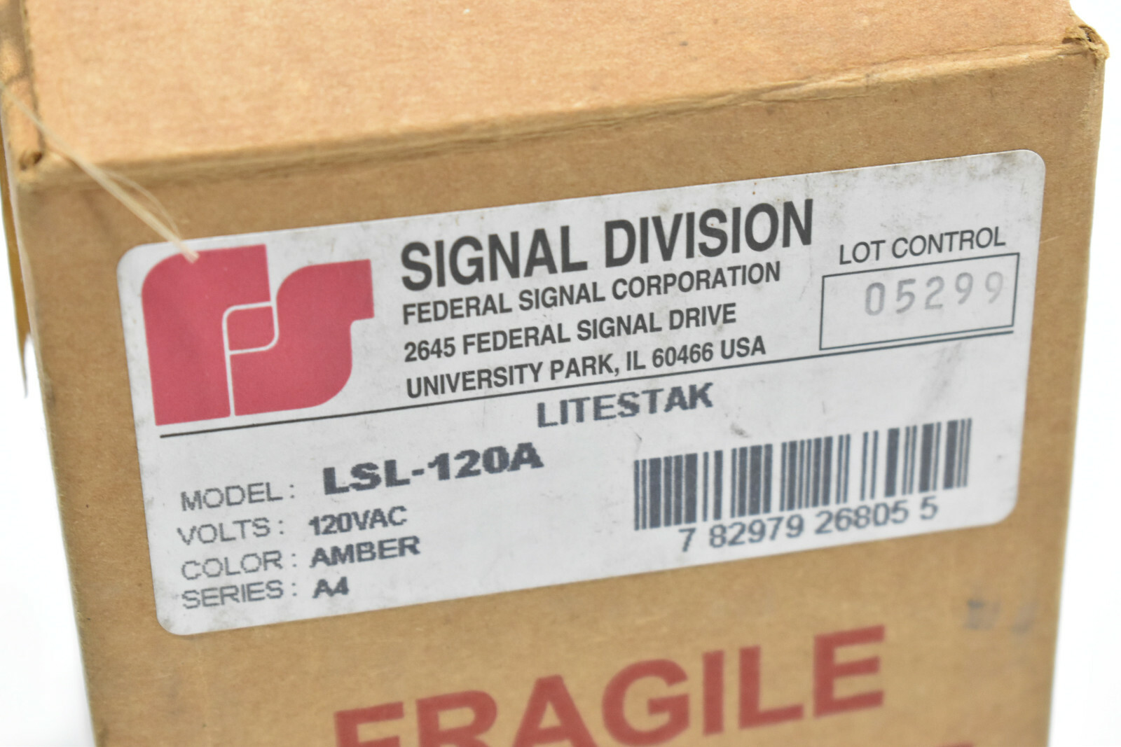 Federal Signal Litestak LSL-120A Amber Stack Light - 120VAC - Series A4 ...