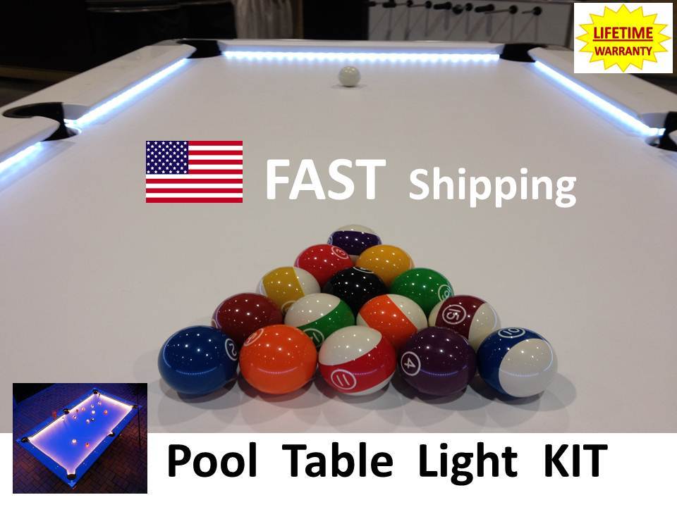LED Pool & Billiard Table Lighting KIT - light your pool cue stick NEW ...