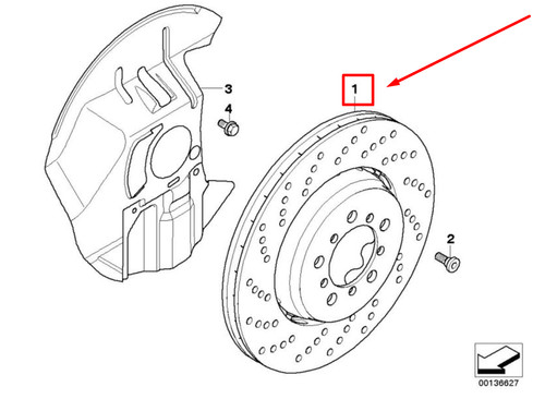 BMW 6 GRAN COUPE F06 FRONT RIGHT BRAKE DISC 2284102 34112284102 NO DUTY ...