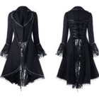 Women Retro Gothic Punk Rave Long Coats Outwear Steampunk Victorian ...