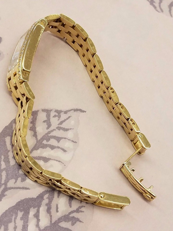 AUTHENTIC MOVADO SOLID 14K GOLD MOTHER OF PEARL & 30 NATURAL DIAMONDS ...