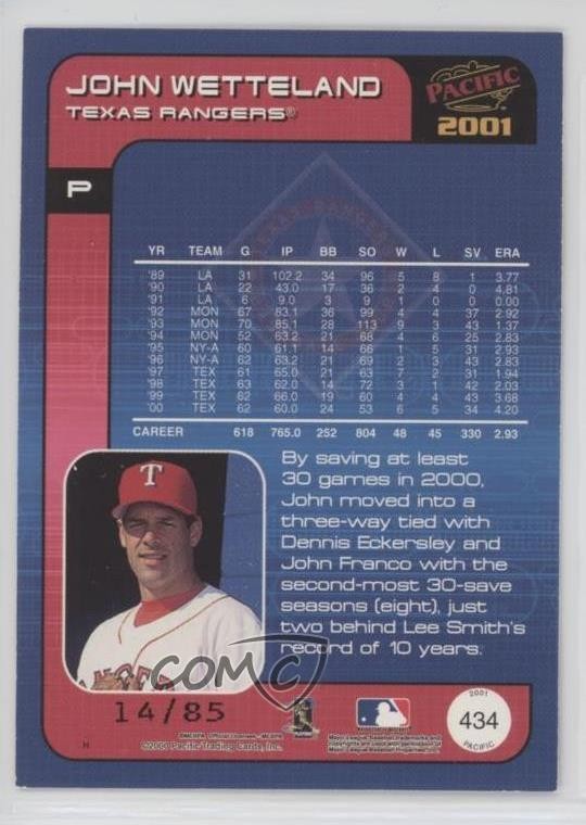 2001 Pacific Retail LTD /85 John Wetteland #434 | eBay