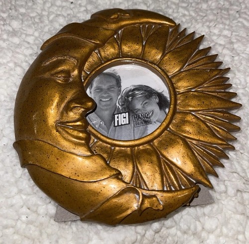 Figi Hand Painted Celestial Sun Moon Picture Frame Gold 1990s Vintage ...