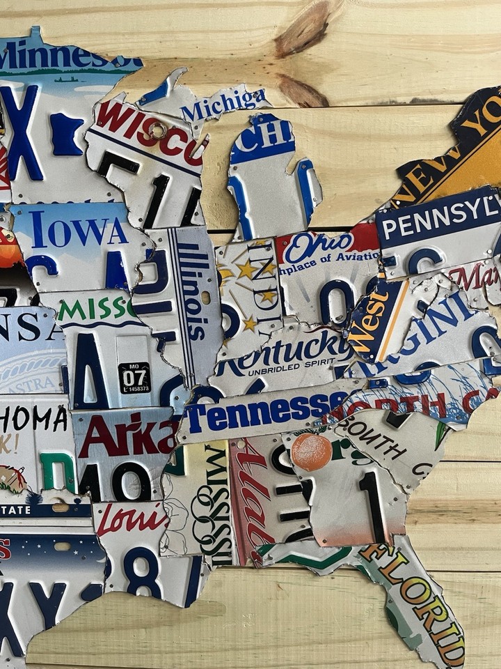 License Plate Map of United States.All 50 states | eBay