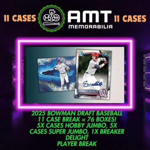Kaeden Kent 2025 Bowman Draft Hobby Super Jumbo 11X Case 76X Box Break ...