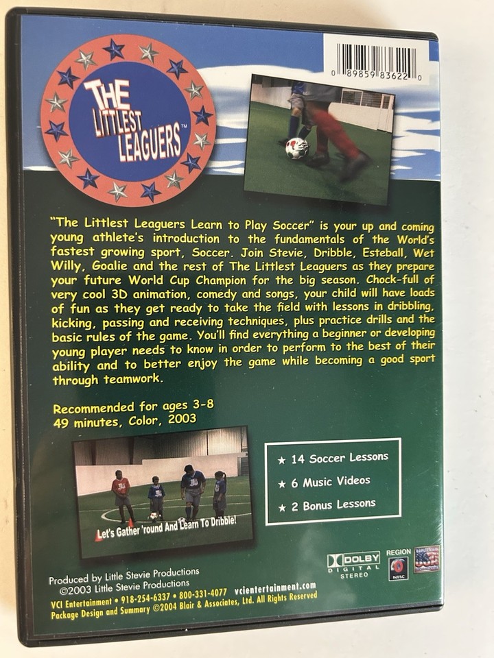 Soccor DVD Littlest Leaguers Learn to Play Instruction Training Kids ...