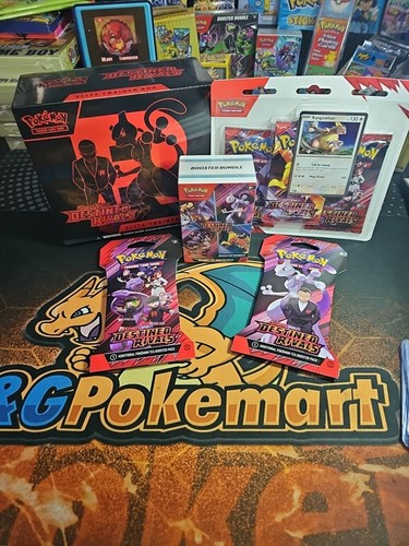 (DR 5 PC Bundle!) Pokémon TCG Destined Rivals ETB-Booster Bundle-3pk ...