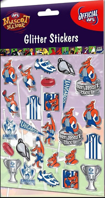 North Melbourne Kangaroos Official AFL Glitter Stickers Kids School ...