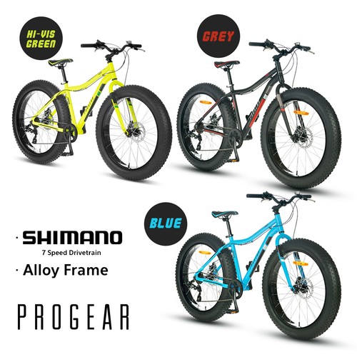 PROGEAR Cracker Fat Tyre Bike 17" x 26" Shimano 7-Speed Alloy Frame ...