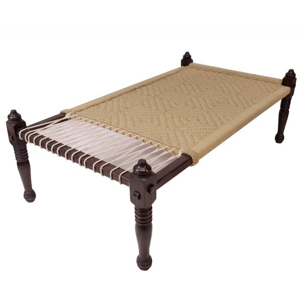 Traditional daybed Wooden Indian classical weaved bed - Handmade indian ...