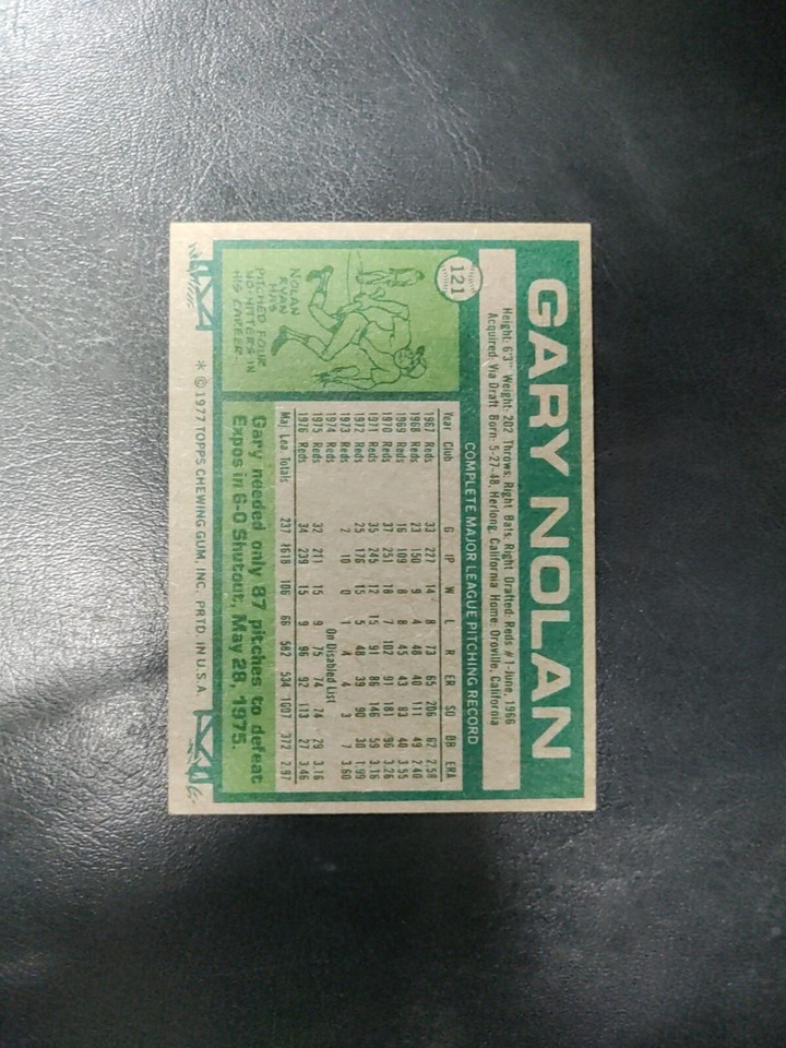 1977 Topps Baseball Card #121 Gary Nolan - ex read | eBay