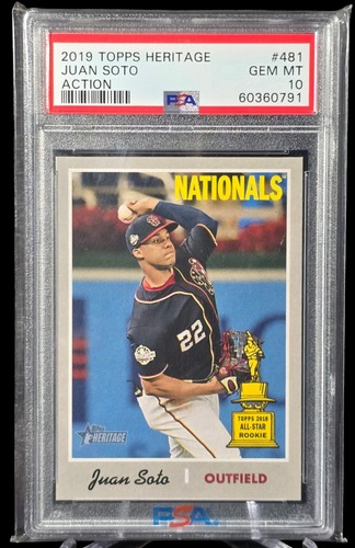 2019 Topps Heritage #481 Juan Soto Action Variation Gold Cup PSA 10 ...