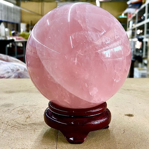 4.82LB Large Natural Pink Rose Quartz Sphere Crystal Ball Reiki Healing ...
