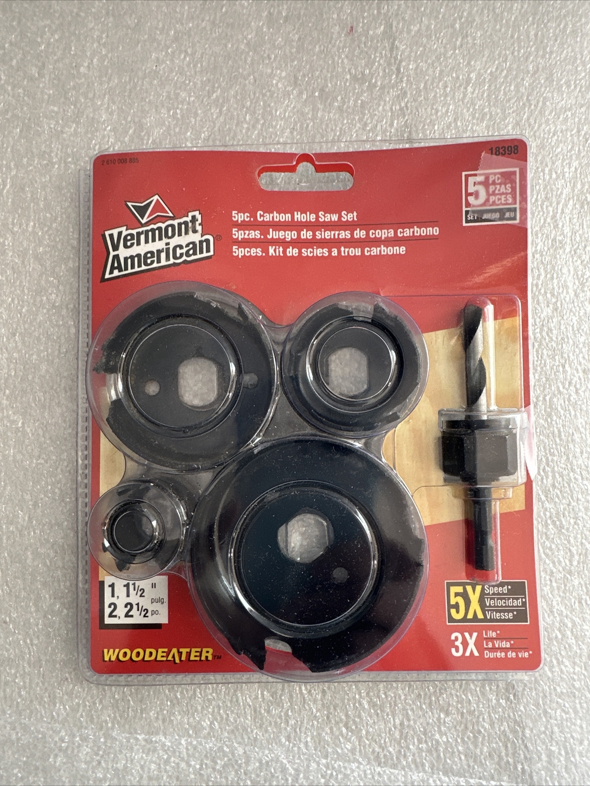 Vermont American 18398 5 Piece Carbon Hole Saw Set 1-1/4” To 2-1/8” | eBay